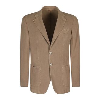 Santaniello Broken Cotton Rope High Twist Overdyed Frosted Blazer - - Jackets - Herren - Braun - 3XL