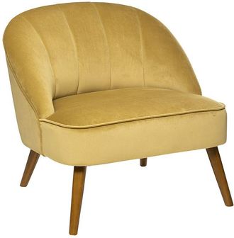 Atmosphera Atmosphera - Fauteuil Velours Naova Moutarde