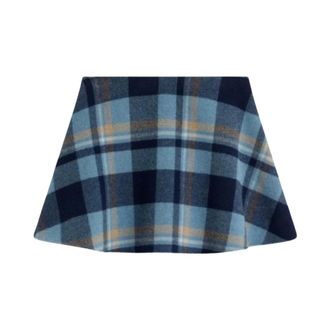 Semicouture Mini-jupe &agrave; carreaux - Femme - Jupes - Bleu - Taille: 40 FR