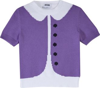 Moschino Femme, Pulls, Violet, Taille: 38 FR Maglia Trompe LOeil
