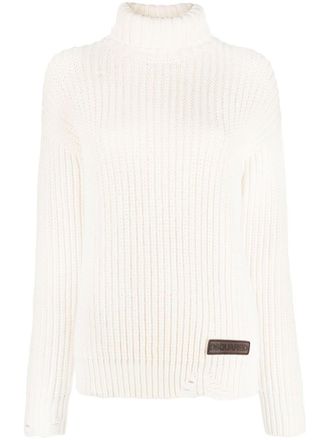Dsquared2 pull &agrave; effet us&eacute; - Tons neutres