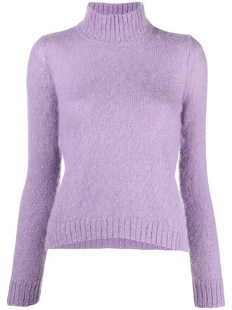 Alberta Ferretti pull &agrave; col montant - Violet