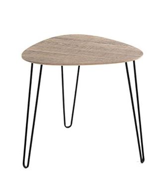 Haku Möbel Table dappoint chêne, Noir, MDF, métal - Dim.: L 40 cm x H 43 cm x P 40 cm, Style: Modern