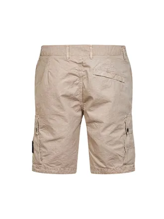 Stone Island Mens Desert Organic Cotton Twill Cargo Bermuda Shorts Beige Natural (veg) -> 100 %