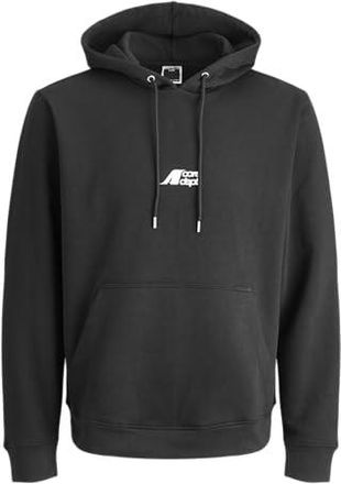 Jack & Jones Print Hood Sweat &agrave; Capuche imprim&eacute; Jcotier Pls, Noir, 4XL Homme
