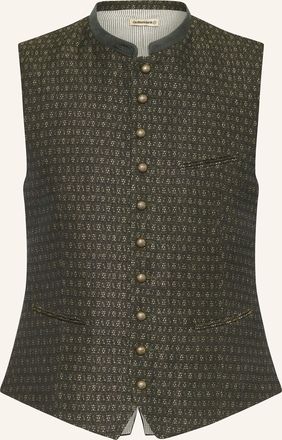 Gottseidank Gottseidank Trachtenweste Konstantin Extra Slim Fit Mit Leinen gruen