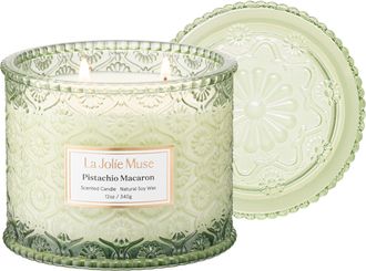 La Jolíe Muse 60 Stunden Brenndauer, LA JOLIE MUSE Pistazien-Makronen Duftkerze, Duftkerzen für Zuhause, Große 2-Docht Sojakerzen, Kerzengeschenke für Frauen & Männ