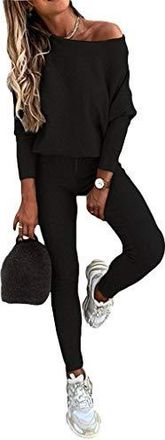 TOMWELL Survêtement Femme Ensemble 2pcs Suit Mode Manches Longues Sweat-Shirt Sportswear Sweat Suit Pull avec Poches Casual Jogging Pyjama DIntérieur Tenue Pa