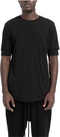 Thom Krom Homme, Tops, Noir, Taille: S T-shirt en coton double &eacute;paisseur