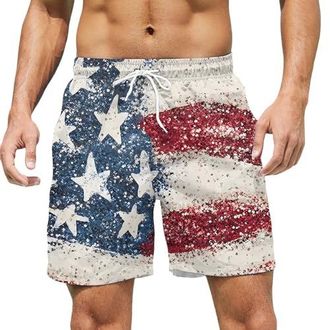 Generic Short de plage pour homme - Pour le 4 juillet - Jour de lind&eacute;pendance - Pantalon de plage d&eacute;contract&eacute; et tendance - Pantalon de vacances doux, rose, X