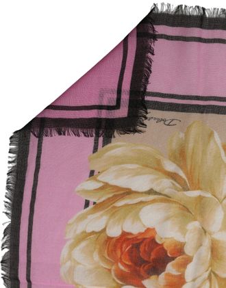 Dolce & Gabbana Floral Cashmere Scarf - Pink