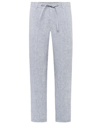 Tom Rusborg Sommerliche Leinenhose mit elastischem Bund und Kordelzug in