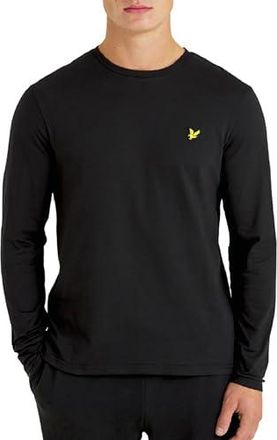 Lyle & Scott Homme T-Shirt Uni À Manches Longues, Jet Black, L