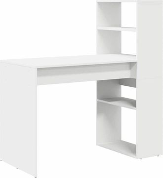 vidaXL Vidaxl - Schreibtisch mit Regal Weiß 113 x 54 x 120 cm Holzwerkstoff