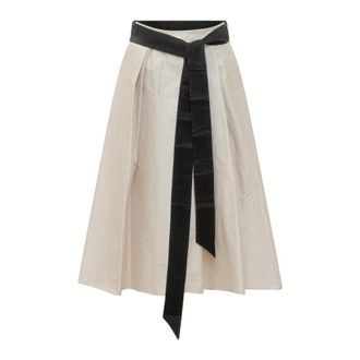 Max Mara Femme, Jupes, Beige, Taille: 42 FR Baschi Pleated Midi Skirt