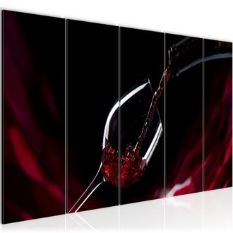 Runa Art Bild Wein Küche Wandbilder auf Vlies Leinwand 5 Teilig Wanddekoration Esszimmer Küchenbilder 042256a
