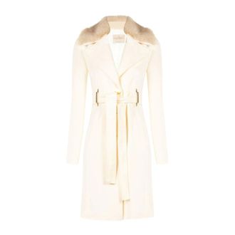 Rinascimento Manteau avec insert effet fourrure - Femme - Manteaux - Blanc - Taille: 38 FR