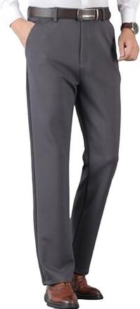 Generic Pantalon de costume ample classique et confortable pour homme - Pantalon droit et l&eacute;ger - Pantalon de travail d&eacute;contract&eacute; pour homme, Gris 1, 44