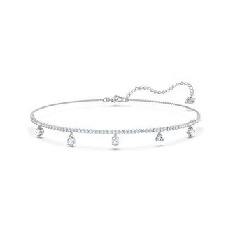 Swarovski Collier Tennis Deluxe, m&eacute;tal rhodi&eacute;, blanc