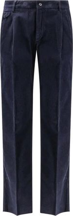 Dolce & Gabbana Homme, Pantalons, Bleu, Taille: L Pantalon en velours teint pi&egrave;ce
