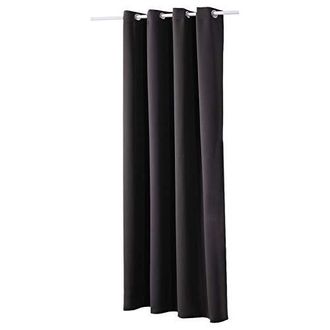 Woltu Rideau Occultant, avec OEillets, Rideau Thermique Isolant, 1 Pièce, 135x245cm,Anthracite