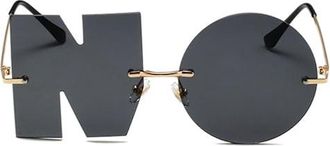 Generic Lunettes de soleil sans monture - Lettre NO Party sans monture | Lunettes de soleil tendance et amusantes sans effort | Lunettes de soleil confortable
