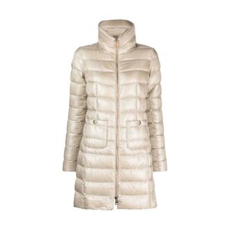 Herno Femme, Manteaux, Beige, Taille: 46 FR Veste Rembourr&eacute;e Matelass&eacute;e Finition Brillante