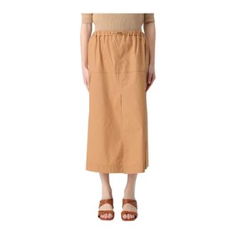 Twinset Midi Rock mit Schlitz - - Skirts - Damen - Braun - M