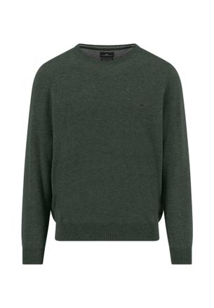 Fynch-Hatton Feinstrickpullover aus Merino-Kaschmir mit Rundhalsausschnitt Dark ivy / 3XL