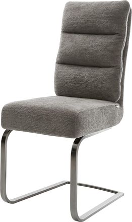 DELIFE Schwingstuhl Pela-Flex Freischwinger flach Graphit Boucl&eacute; Soft Schlamm Taschenfederkern