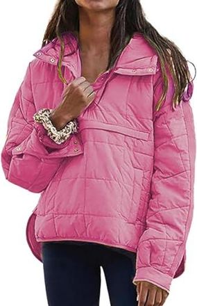 Generic Veste dhiver d&eacute;contract&eacute;e chaude en duvet &eacute;pais &agrave; manches longues matelass&eacute;es manteaux dhiver v&ecirc;tements dext&eacute;rieur l&eacute;ger et chaud pour femme surdimens