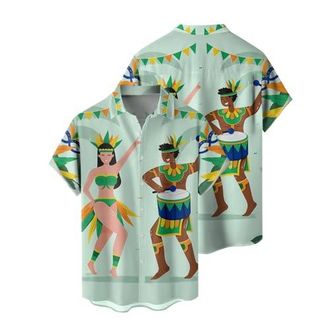 Generic DENGJIAMY Chemise Mardi Gras &agrave; manches courtes pour homme Imprim&eacute; masque de Mardi Gras Chemise boutonn&eacute;e pour homme Grande taille V&ecirc;tements de vacance