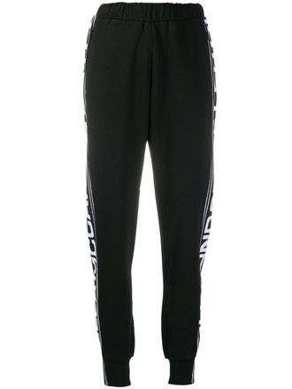 Stella McCartney pantalon de jogging &agrave; bandes logo - Noir