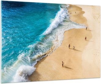 Arttor Bilder auf Glas 100x70cm Glasbild Strand Meeresufer Meer Gro&szlig; Wanddeko Bild im Glas Schlafzimmer K&uuml;che Deko Wandbilder Dekoration Wohnzimmer Modern Wa