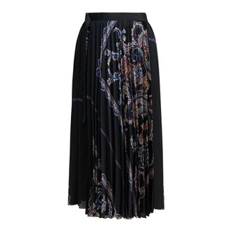 sacai Paisley Faltenrock - - Skirts - Damen - Schwarzk - 2XS