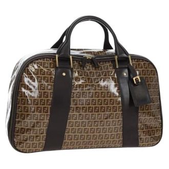 Fendi Sac Boston Zucchino Canvas Pre-owned - Femme - Pre-owned - Brun - Taille: ONE Size