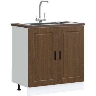 vidaXL Sp&uuml;lenunterschrank Porto Braun Eichen-Optik 80x46x81,5 cm vidaXL