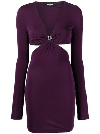 Dsquared2 robe courte &agrave; d&eacute;coupes - Violet