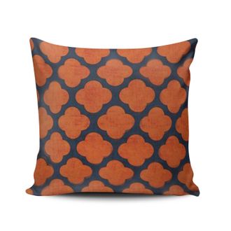Generic Marineblau Und Orange Klee Kissenbezüge Quadratische Dekokissen Luxuriöse Sofakissenbezug Für Balkon Sofa Schlafzimmer 45X45Cm