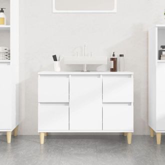 vidaXL Waschbeckenunterschrank Wei&szlig; 80x33x60 cm Holzwerkstoff vidaXL