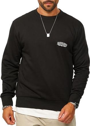 Jack & Jones Sweat-shirt &agrave; col rond pour homme, coupe droite, Noir 2, M