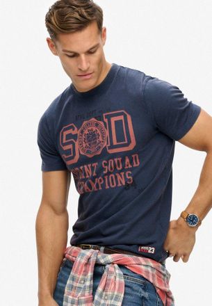 Superdry Rundhalsshirt VINTAGE PREP RELAXED TEE mit coolem Rissdruck