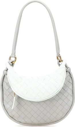 Bottega Veneta Hobo Bags - Small Bicolor Lambskin Intrecciato Gemelli Bag - Gr. unisize - in Grau - für Damen