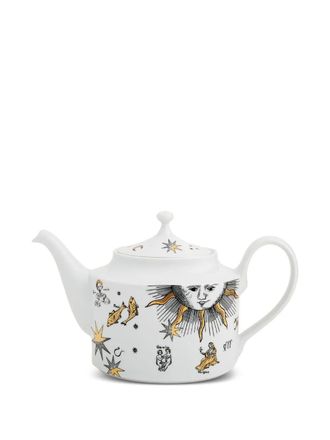 Fornasetti Teekanne mit Astrologie-Print - Weiß