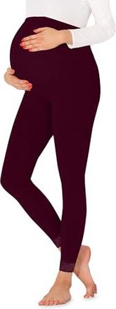 Be Mammy Legging 7/8 Grossesse Maternité Tenue Sport BE20-262(Bordeaux,4XL)