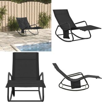 vidaXL Vidaxl - Sonnenliege Stahl und Textilene Schwarz - Sonnenliege - Gartenliege - Außenliege - Relaxliege - Textilene - Home & Living