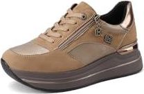 Queen Helena Baskets Hautes avec Zip Baskets Platform Femmes X33-21, Kaki, 36 EU