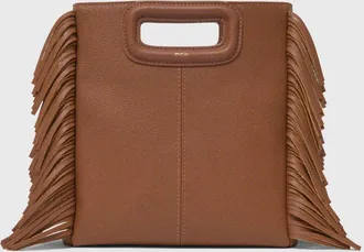 Maje M-tasche Aus Genarbtem Leder - Cognacfarbe - Maje