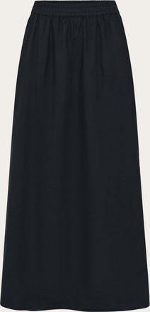 Knowledge Cotton Apparel Damen vegan Maxirock Leinen Schwarz Jet