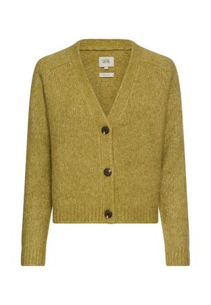 Camel Active Damen Strickjacke mit Raglan&auml;rmeln und Knopfverschluss Oliv, Womenswear-M